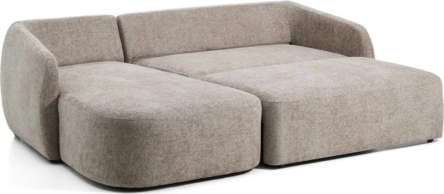 Taupe žinylková rozkládací rohová pohovka (levý roh/s lenoškou) Laira – Kave Home