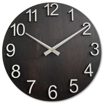 Designové nástěnné hodiny z masivního dřeva I SENTOP MAS017-3169-hands/silver