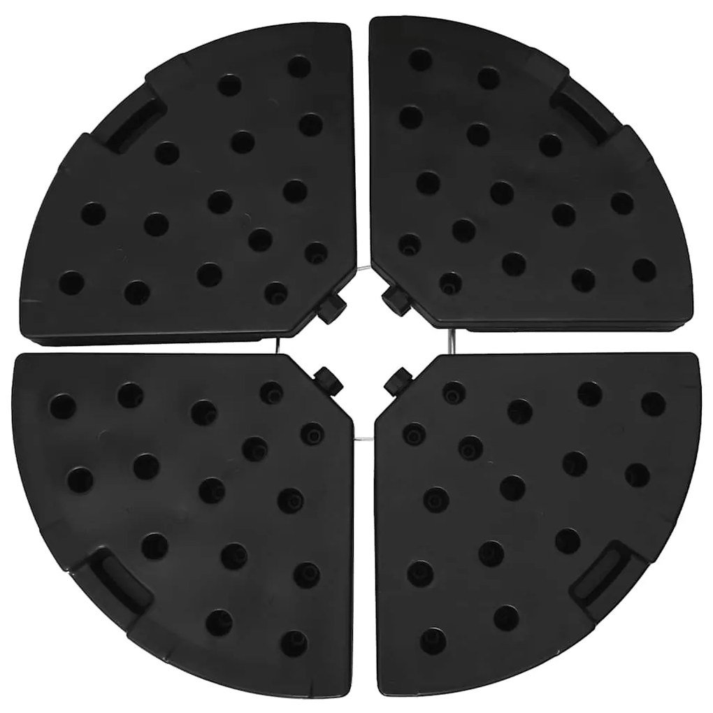 vidaXL Marketos Stojan na slunečník ve tvaru vějíře 4 ks černý