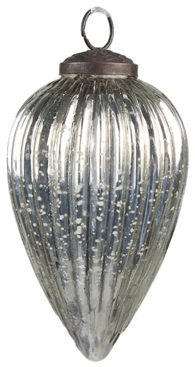Vánoční cetka stříbrná 6*12 cm – 6x12 cm