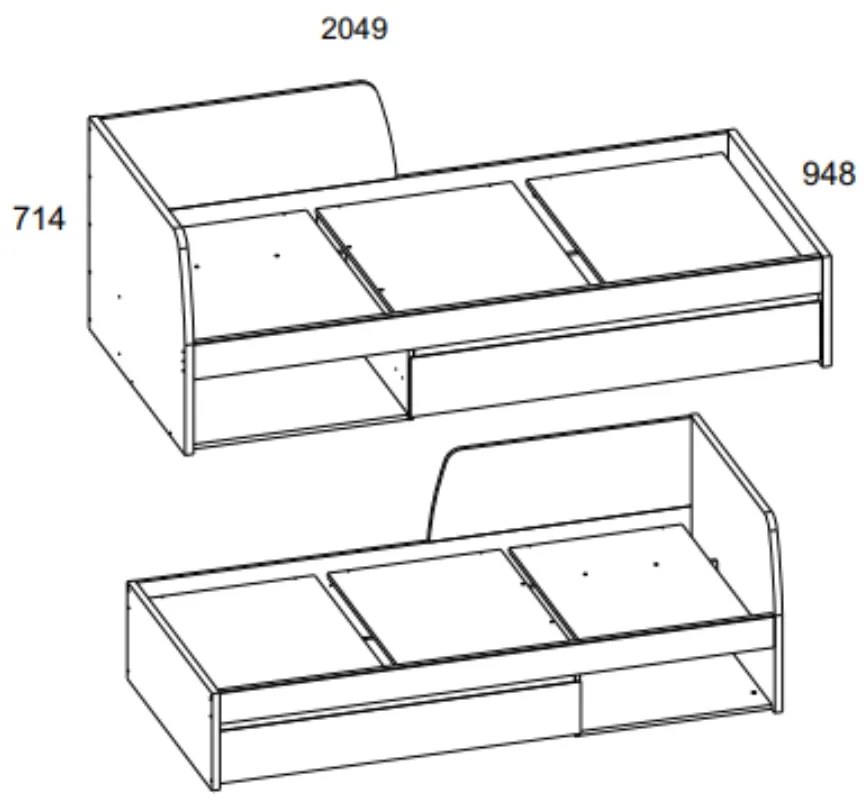Studentská postel Jazz 1S/90