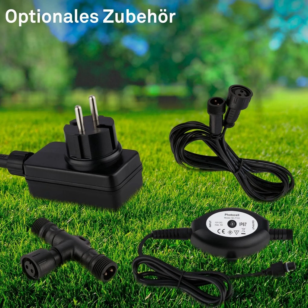 BRI 3922034 CONNECT TO SHINE startovací sada Teak 3ks LED zapuštěných svítidel do země, IP65 - BRILONER