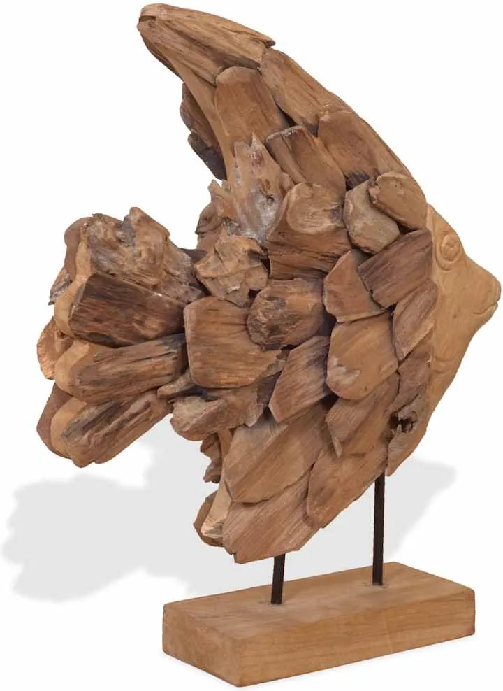 Socha ryby Teak 40x12x57 cm 244565