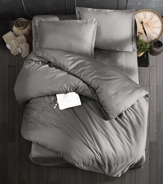 Povlečení bavlněný satén exclusive Modern šedé 200x140cm+90x70cm TiaHome