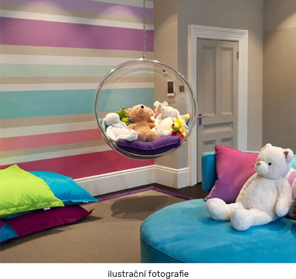 Závěsné křeslo, transparentní/zlatá/šedá, BUBBLE NEW TYP 1
