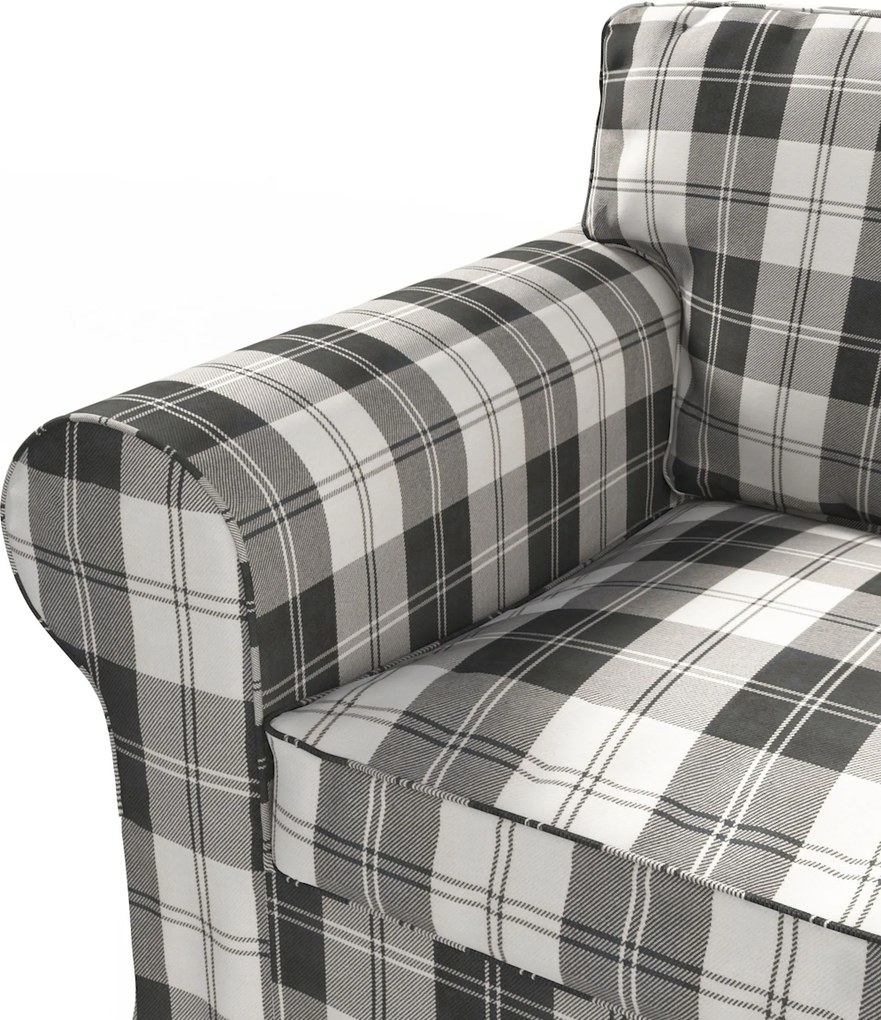 Potah na křeslo IKEA Ektorp barva černá látka pletený vzor, vzorované
