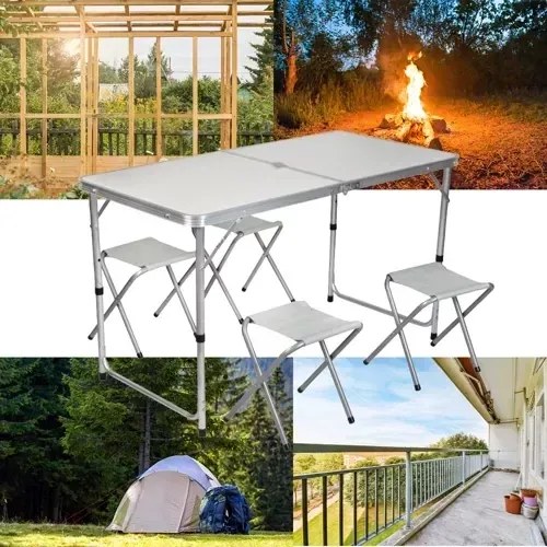 Kempigový skládací set - stůl + 4 židličky
