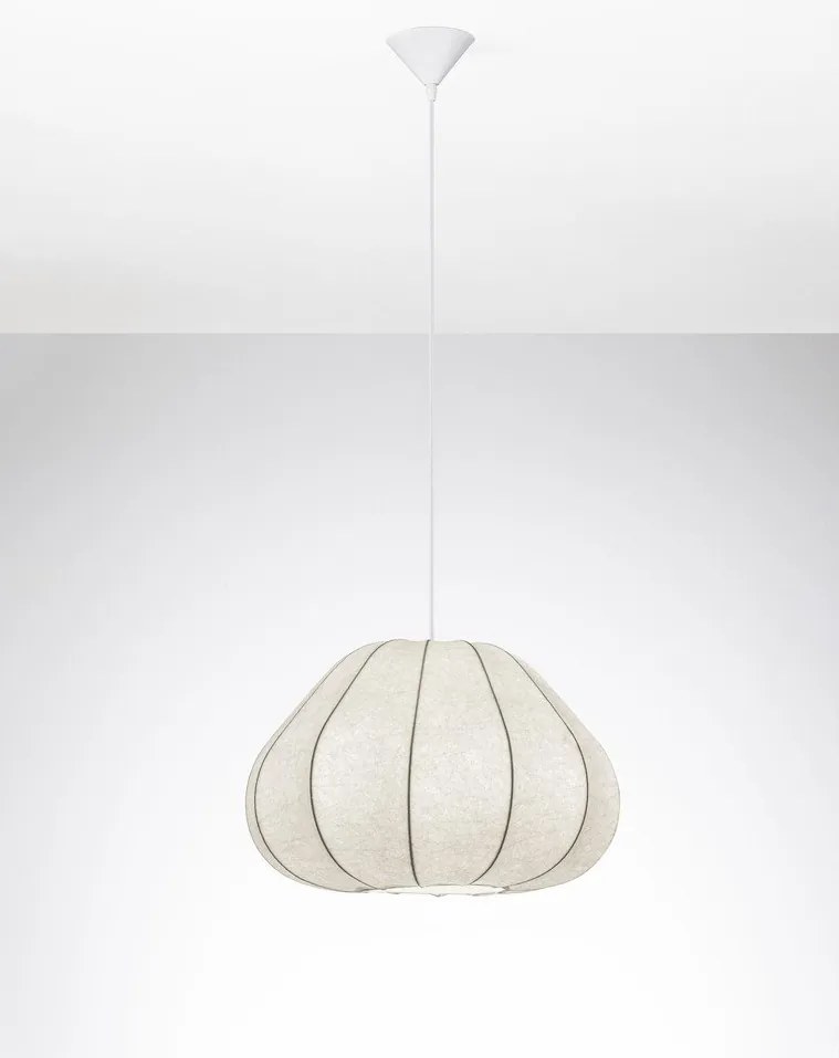 Matně bílé látkové závěsné svítidlo ø 50 cm Bora – Nova Luce