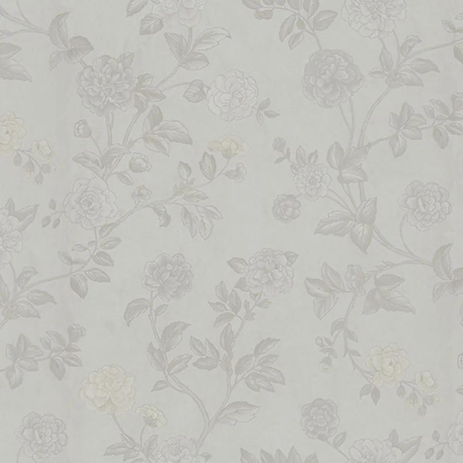Bílá vliesová tapeta na zeď květiny Z66805 Satin Flowers