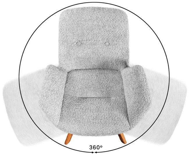 Designová otočná židle Yanisin šedá