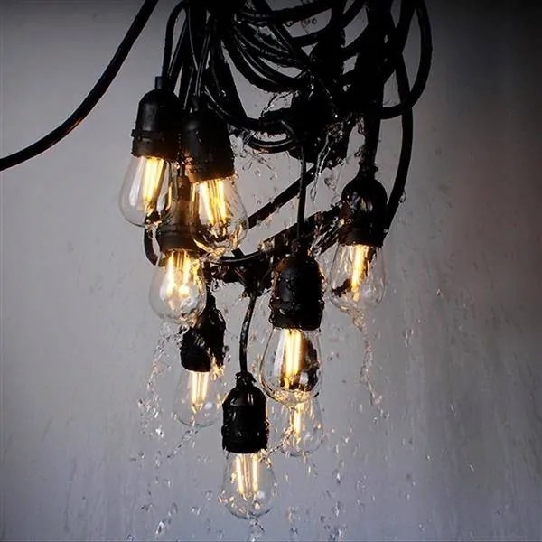 LED Venkovní dekorační řetěz 20xE27/1W/230V 11,44 m IP44 černá