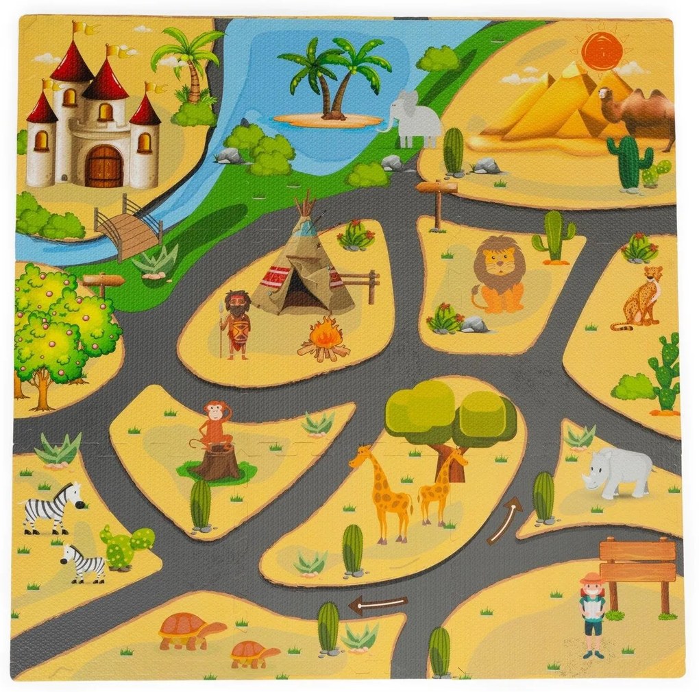Ecotoys pěnové puzzle safari s okraji