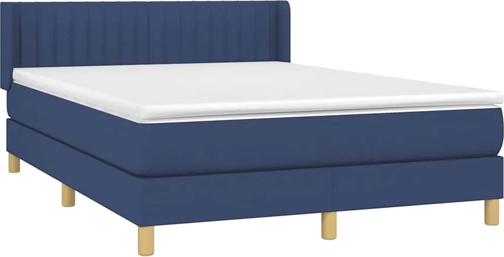 Box spring postel s matrací modrá 140x190 cm textil 3130431