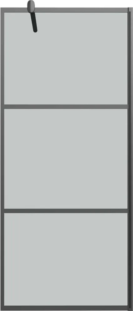 Zástěna do průchozí sprchy s policí černá 80x195 cm ESG/hliník 3185454