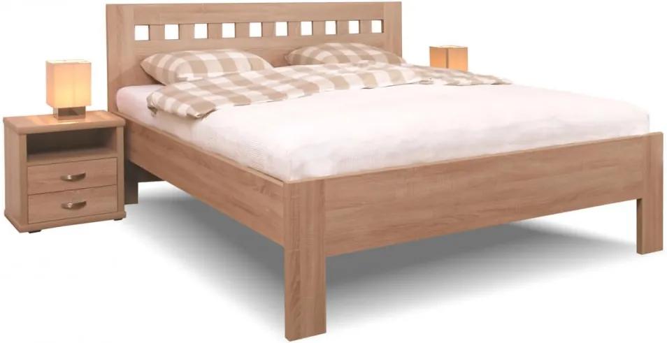 Manželská postel dvoulůžko Ella Mosaic, lamino, cm , Dub bardolino
