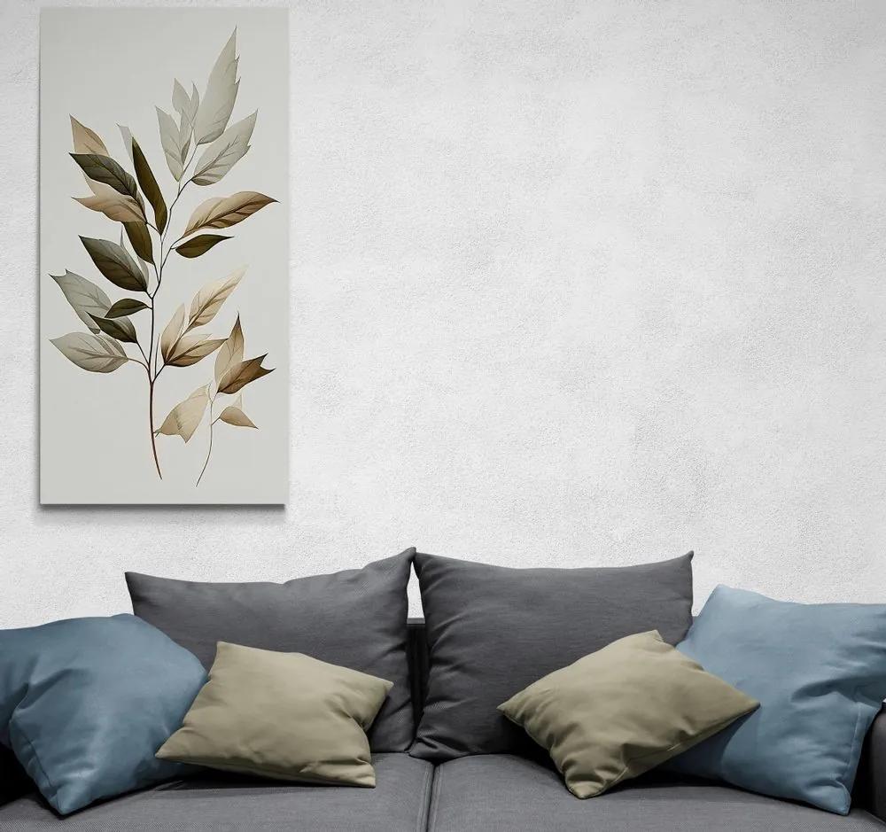 Obraz luxusní listy s nádechem minimalismu - 60x120