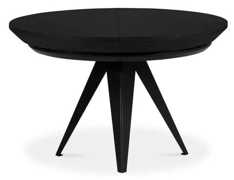 Černý rozkládací stůl z dubového dřeva Windsor &amp; Co Sofas Magnus, ø 120 cm