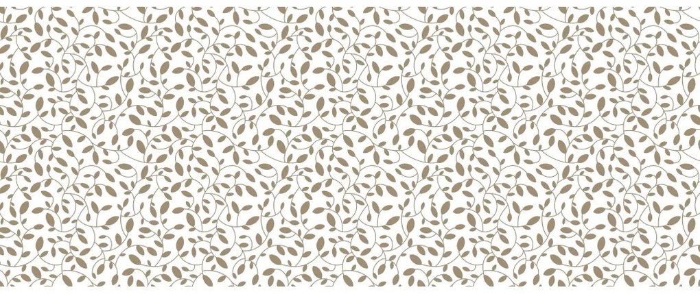 Ubrus teflonový béžový, vzor hnědé lístky Rozměry: 120x120, Tvar: Čtverec