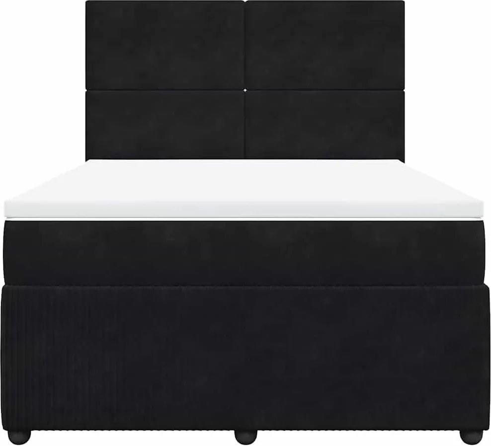 Box spring postel s matrací černá 140x200 cm samet 3294654