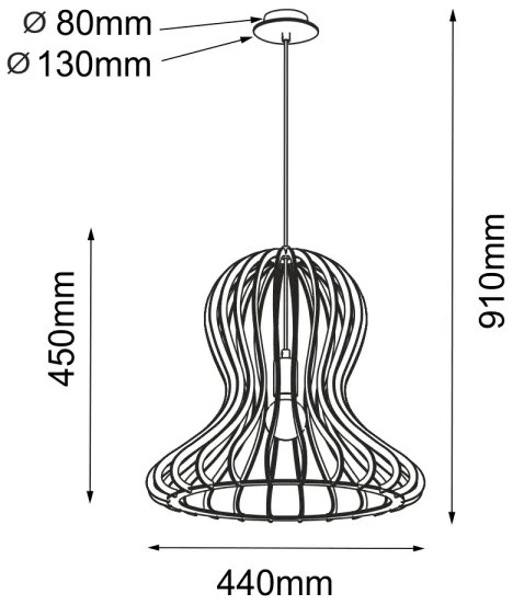 Amplex 5020 - Lustr na lanku OCTO 1xE27/20W/230V černá