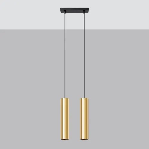 Závěsná lampa SOLLUX LAGOS 2 leštěné zlato GU10 2x10W bez žárovky SL.1241