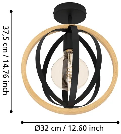 Eglo 43736 - Stropní svítidlo BASILDON 1xE27/40W/230V