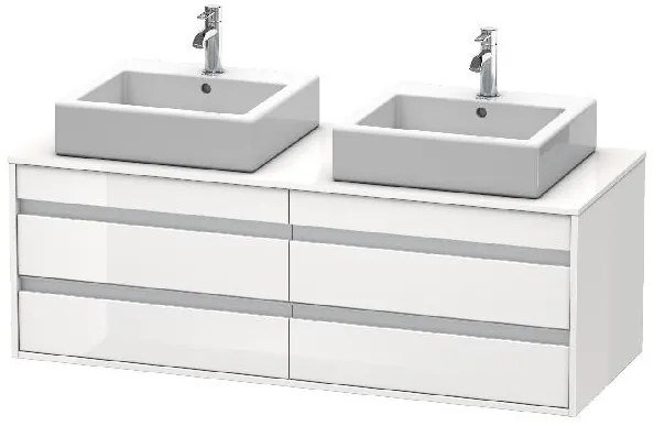 Duravit Ketho - Umyvadlová skříňka 50x140x55 cm, 4 zásuvky, lesklá bílá KT6657B2222