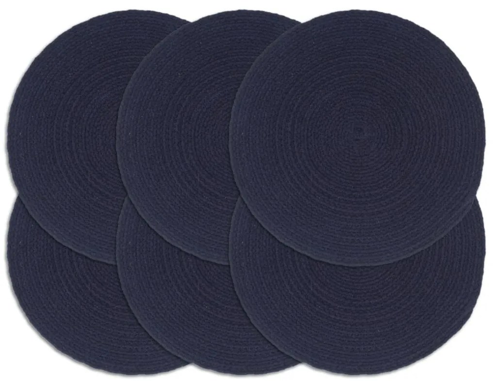 Prostírání 6 ks námořnická modrá 38 cm kulaté bavlna 133851