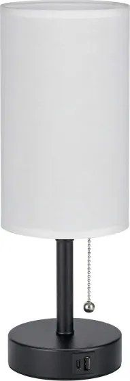 Brilagi - Stolní lampa s USB portem TABLON 1xE27/25W/230V černá/bílá