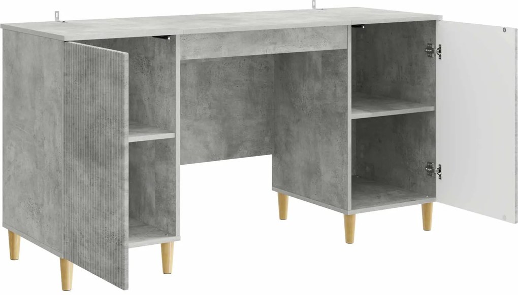Stůl s policí Betonově šedá 142,5 x 50 x 75 cm Kompozitní dřevo 3414597