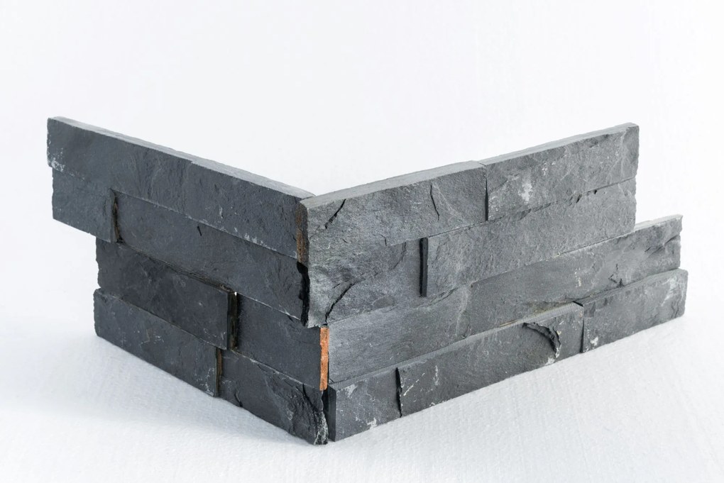 Obklad kamenný lepený DEKSTONE N 3003 Black Slate břidlice rohový