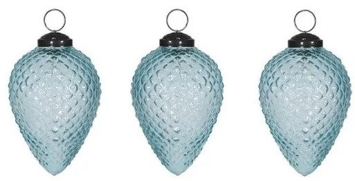 Garden Trading Závěsná ozdoba Elkstone Baubles Tarn Blue - set 3 ks, modrá barva, sklo