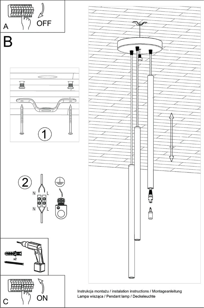 Sollux Lighting Závěsné svítidlo PASTELO 3P červené okrové