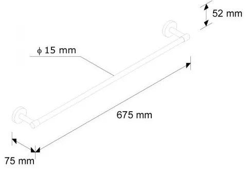 Věšák na ručníky L600, 67,5 cm