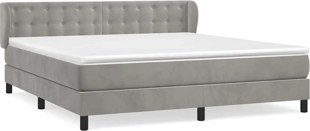 Box spring postel s matrací světle šedá 160x200 cm samet 3127739
