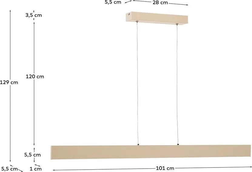 Béžové LED závěsné svítidlo s kovovým stínidlem Boadella – Kave Home