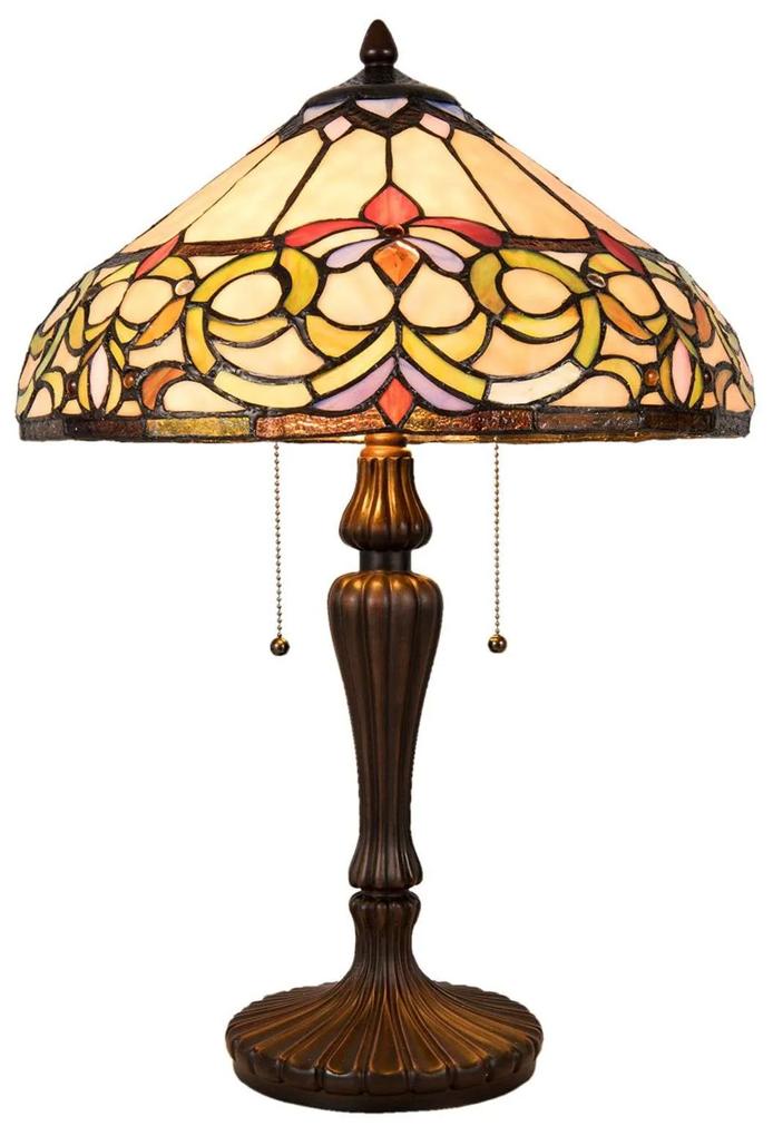 Stolní lampa 5905 skleněné stínidlo Tiffany