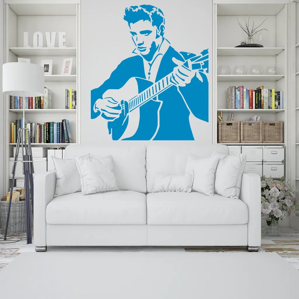 Živá Zeď Samolepka na zeď Elvis Presley Barva: černá