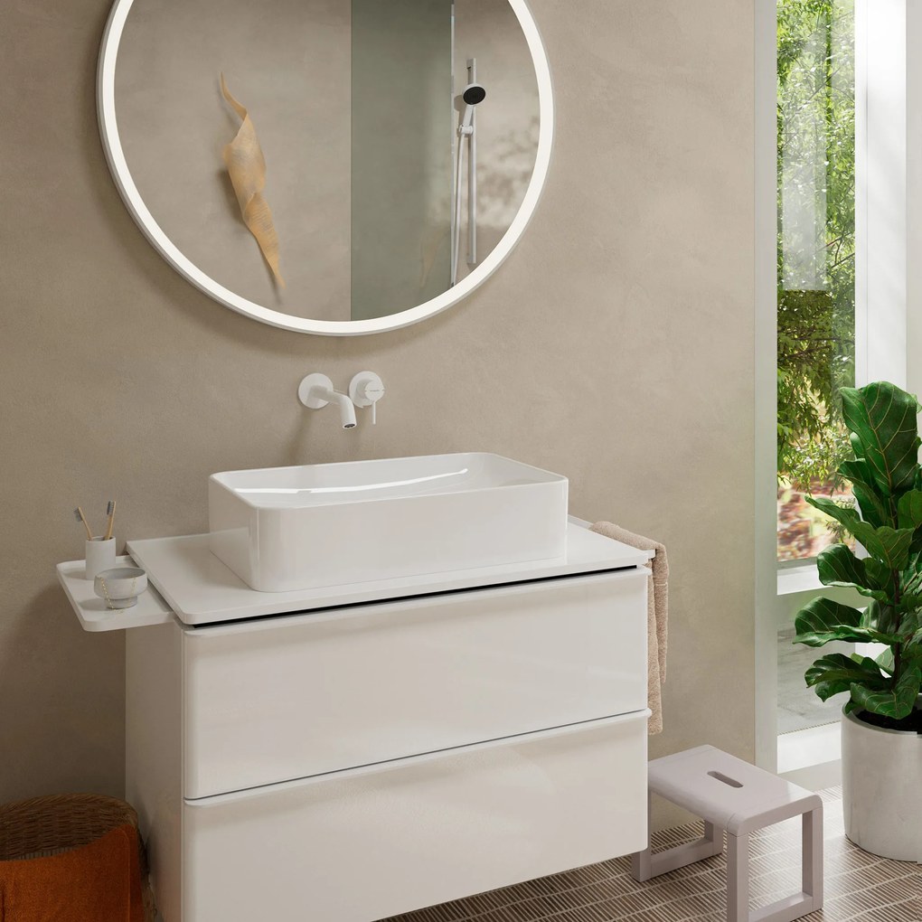 Hansgrohe Tecturis S, páková umyvadlová baterie EcoSmart+ pod omítku s výtokem 225 mm, bílá matná, HAN-73351700