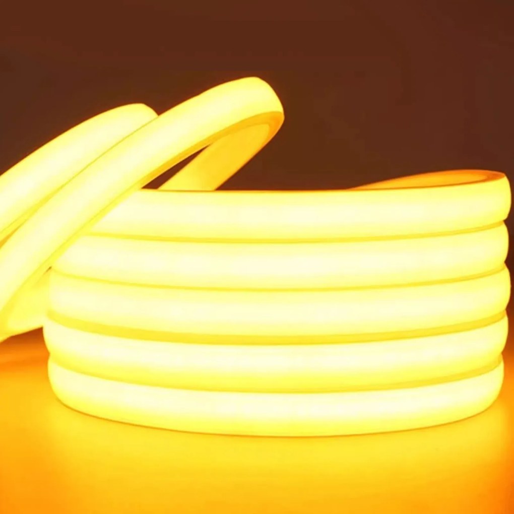 10 m Led páska Cob Strip 11W/m 288 Led/m IP65 230V Teplá bílá