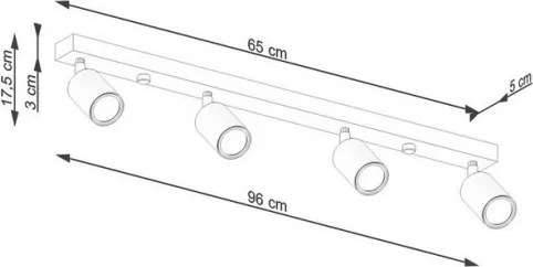 Stropní svítidlo SOLLUX VERDO 4 černé GU10 4x10W bez žárovky SL.1294