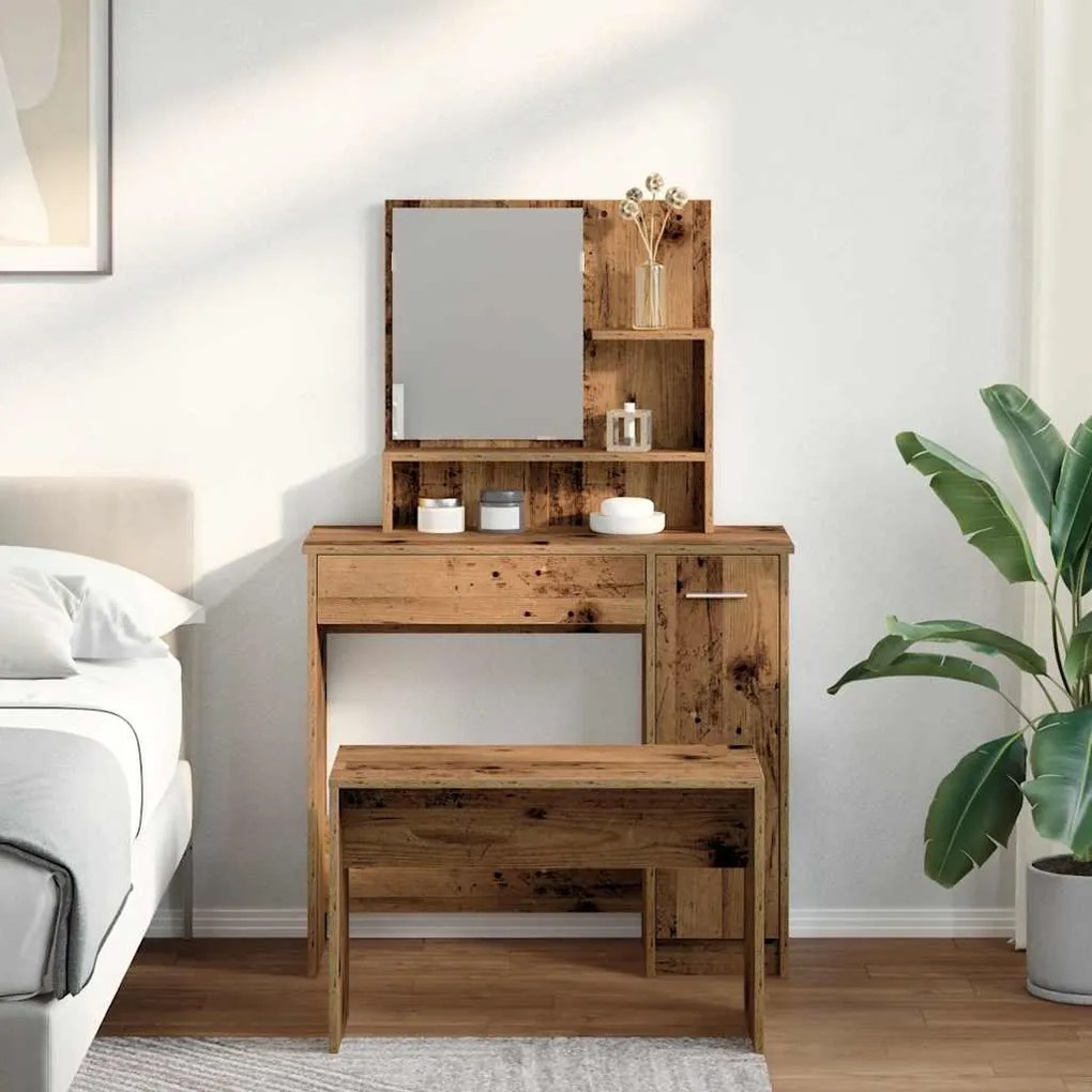 Set toaletního stolku staré dřevo kompozitní dřevo 3329191