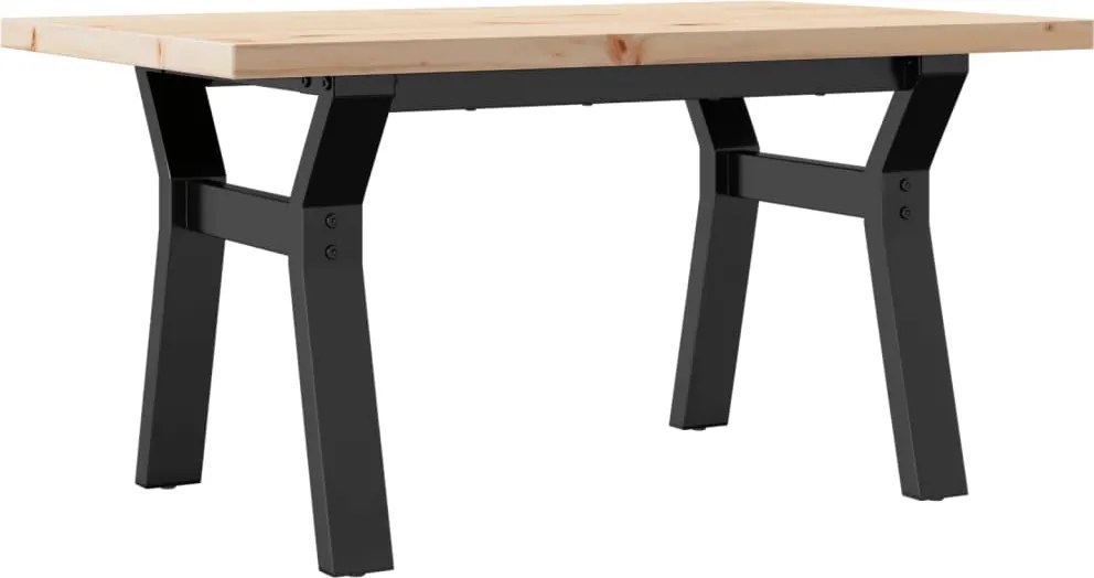 Konferenční stolek s Y rámem 80x50x40,5cm borové dřevo a ocel 3282772
