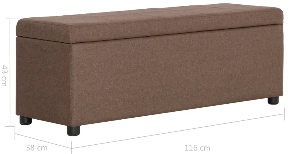 vidaXL Marketos Lavice s úložným prostorem 116 cm hnědá polyester