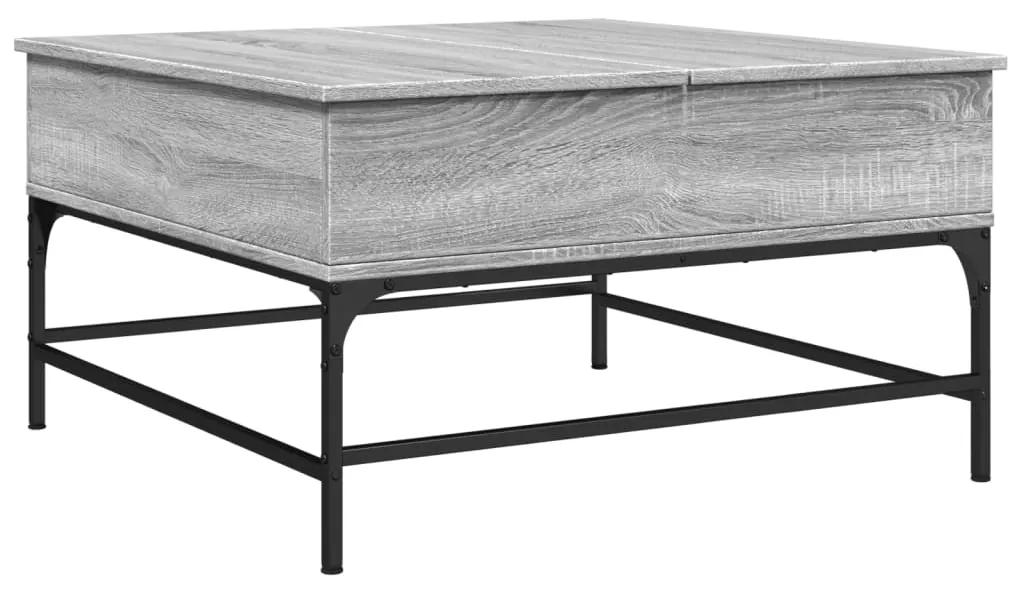 Konferenční stolek šedý sonoma 80 x 80 x 45 cm kompozit a kov - Default Title