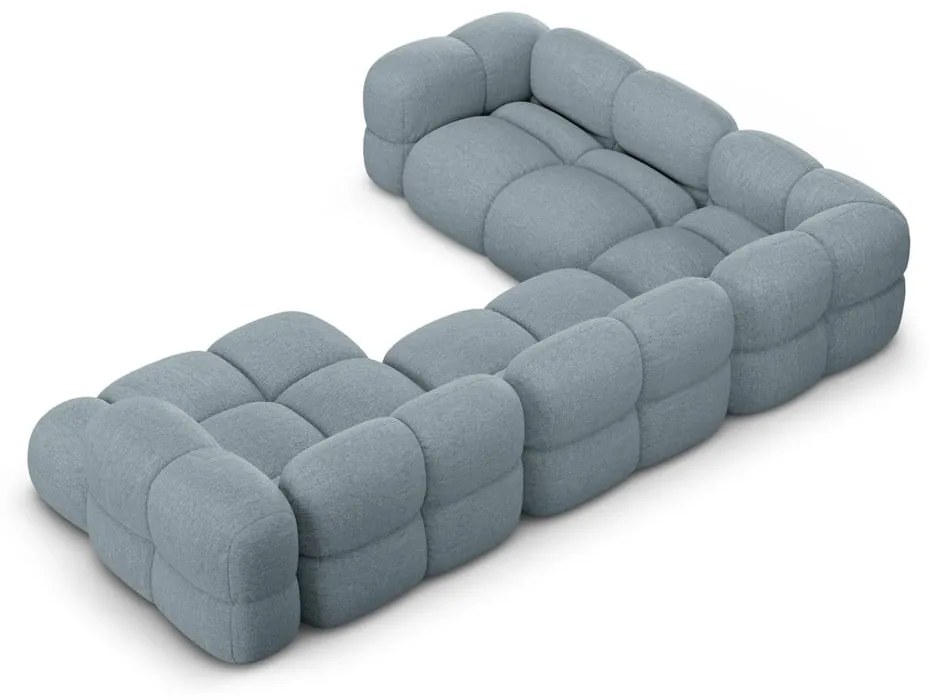 Světle modrá rohová pohovka (levý roh/do "U") Loretto – Cosmopolitan Design