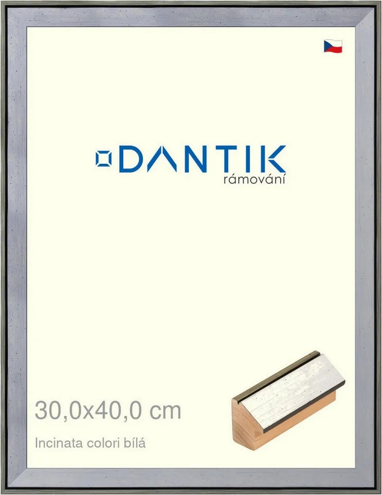 DANTIK rámeček 30x40 | INCLINATA colori Bílá (Plexi Čiré)