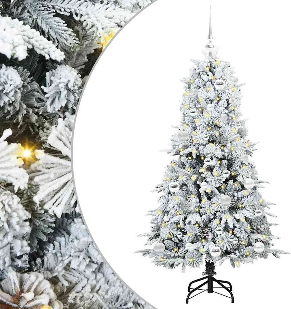 Umělý Skládací Vánoční Strom s stojanem Bílá 150 cm PE a PVC 3397476