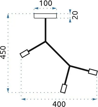 Toolight - Stropní svítidlo 3x27 APP210-3CPR, černá, OSW-08793