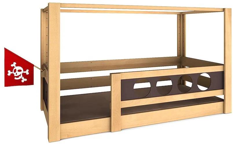 De Breuyn Dětská dřevěná postel DeBreyun Deluxe Pirate | hnědá